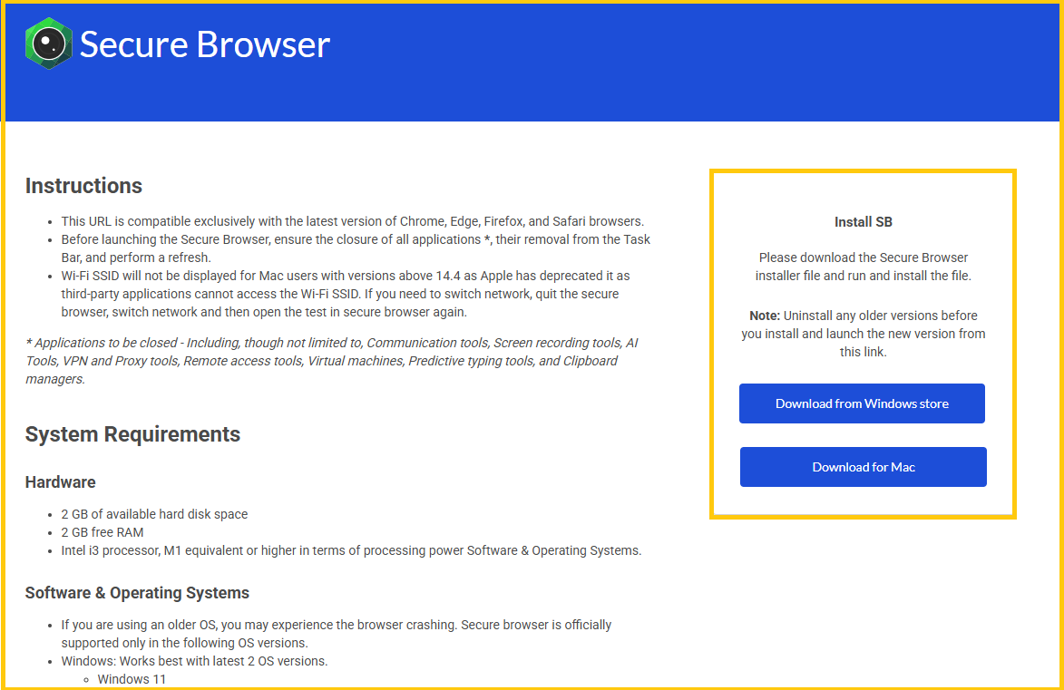 The Secure Browser: Installation and Updates – Linguaskill
